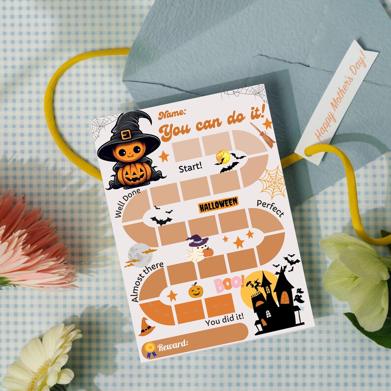 Halloween Reward Chart , Motivational Kids' Visual Incentive Board ...