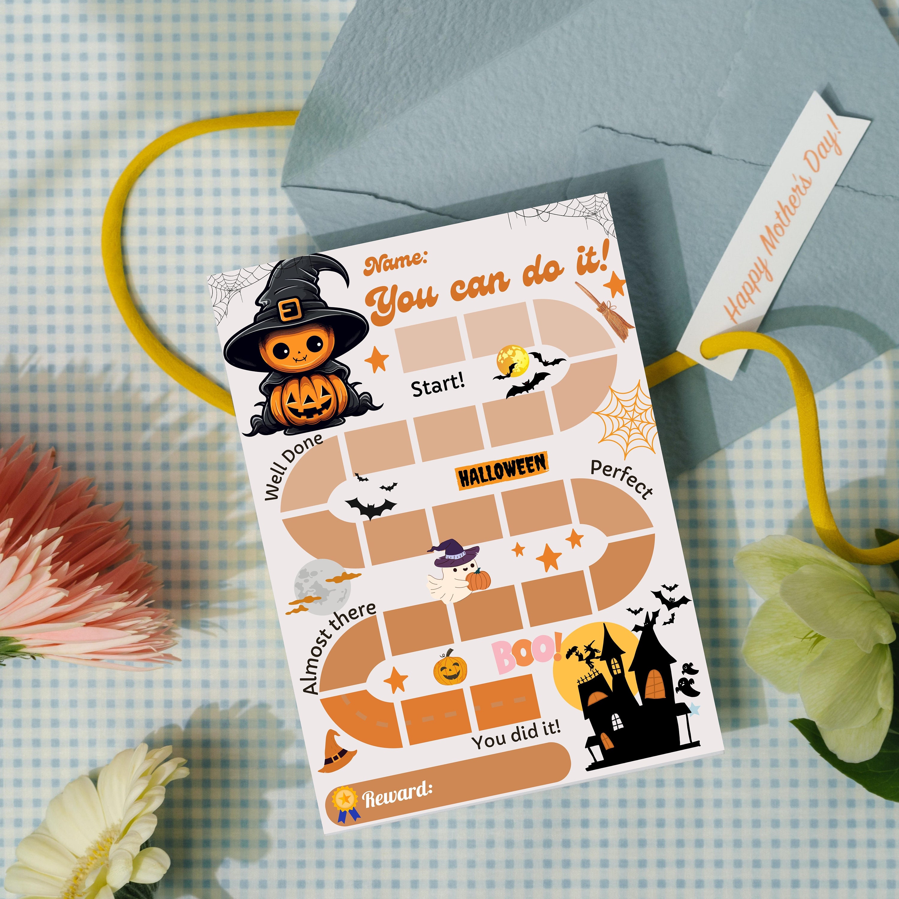 Halloween Reward Chart , Motivational Kids' Visual Incentive Board ...