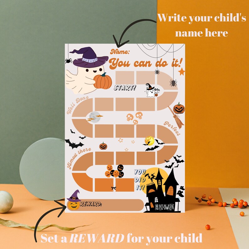 Halloween Reward Chart , Motivational Kids' Visual Incentive Board ...