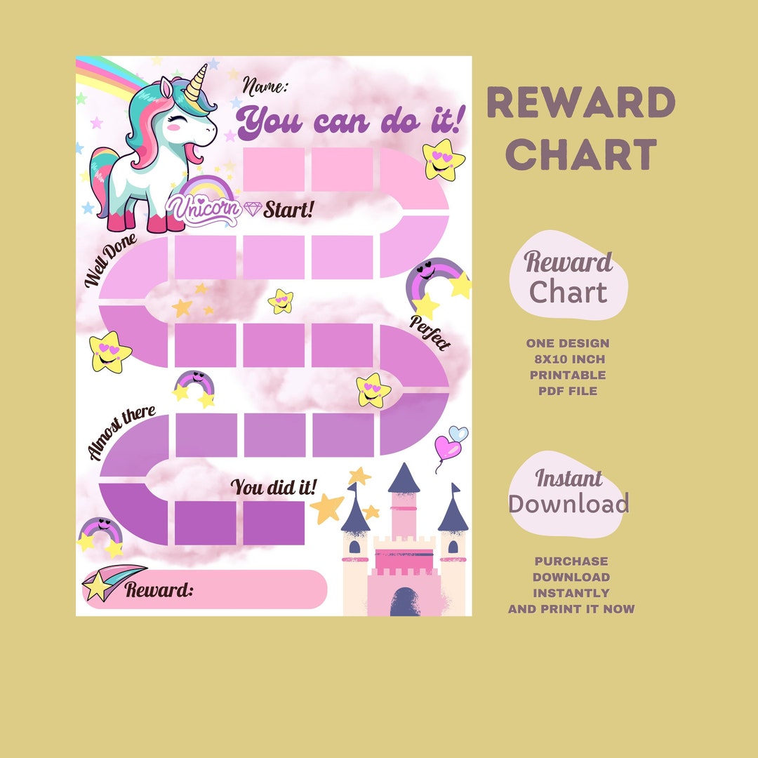 Unicorn Reward Chart Printable Unicorn Behavior Chart Daily Chore Chart ...