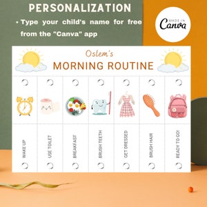 Editable Morning and Evening Routine Flip Chart, Visual Schedule for ...