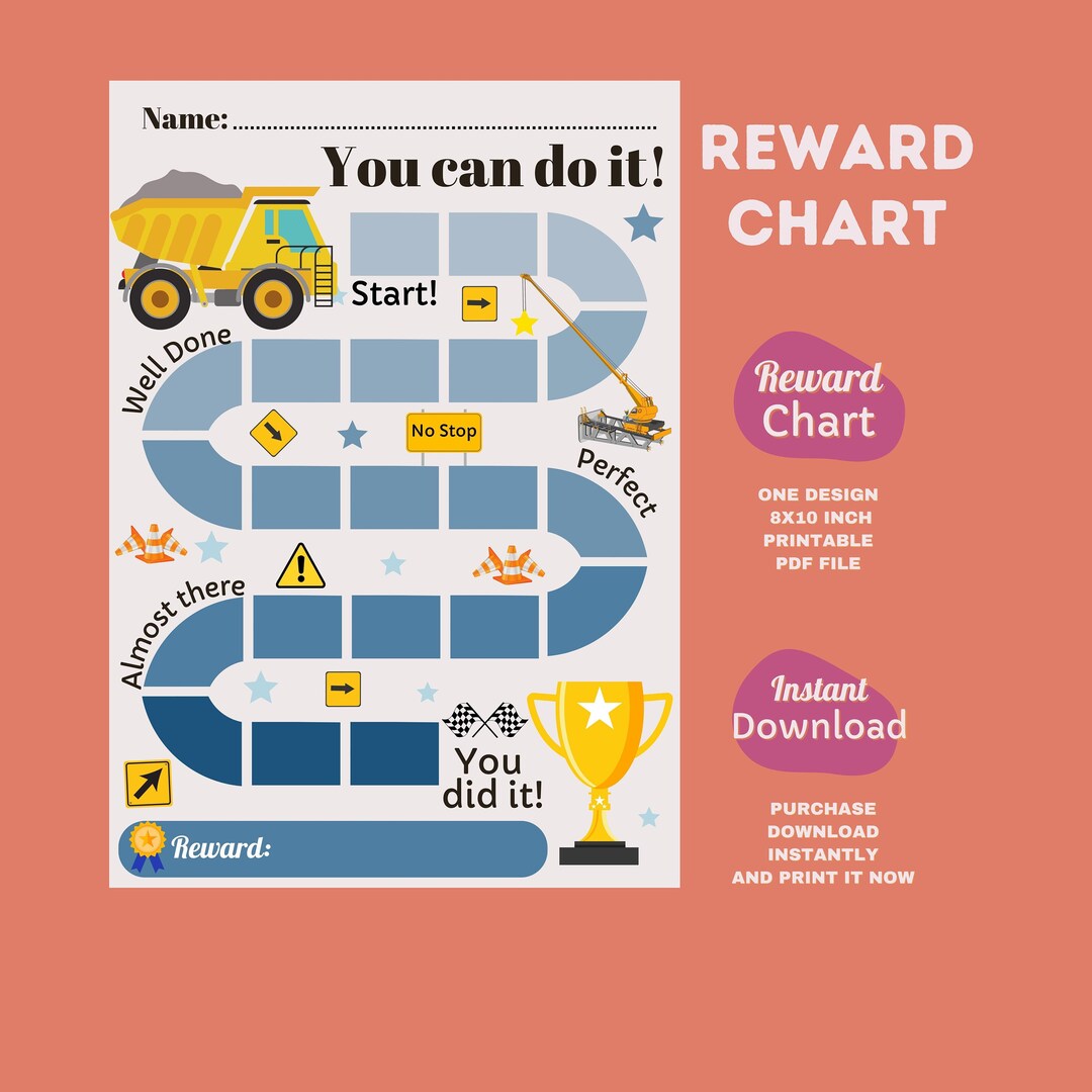 Truck Reward Chart, Boys Reward Chart, Printable Chore Chart, Behavior ...