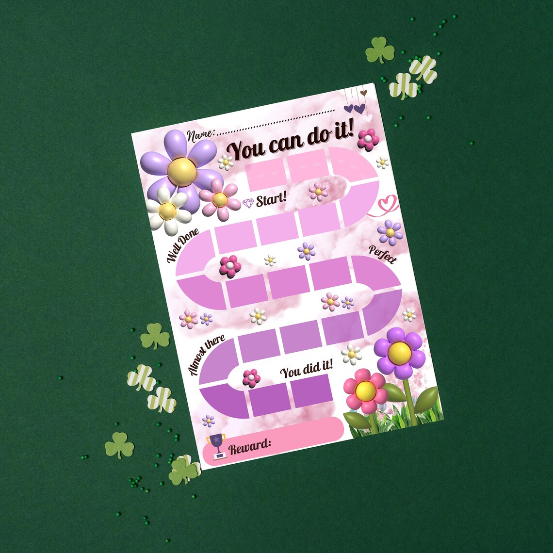 Flowers Reward Chart, Girl Reward Chart, Printable Chore Chart ...