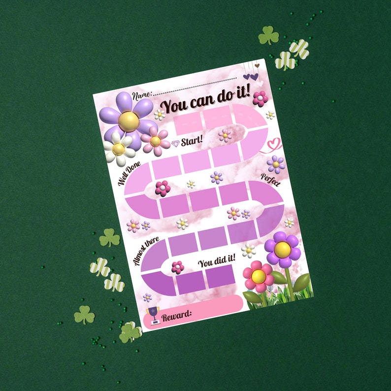 Flowers Reward Chart, Girl Reward Chart, Printable Chore Chart ...