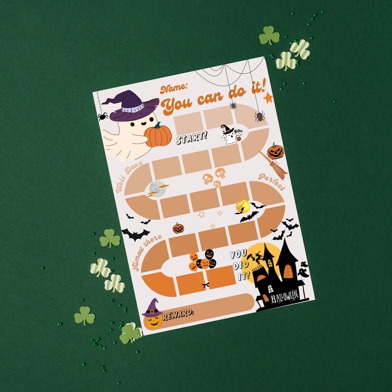 Halloween Reward Chart , Motivational Kids' Visual Incentive Board ...