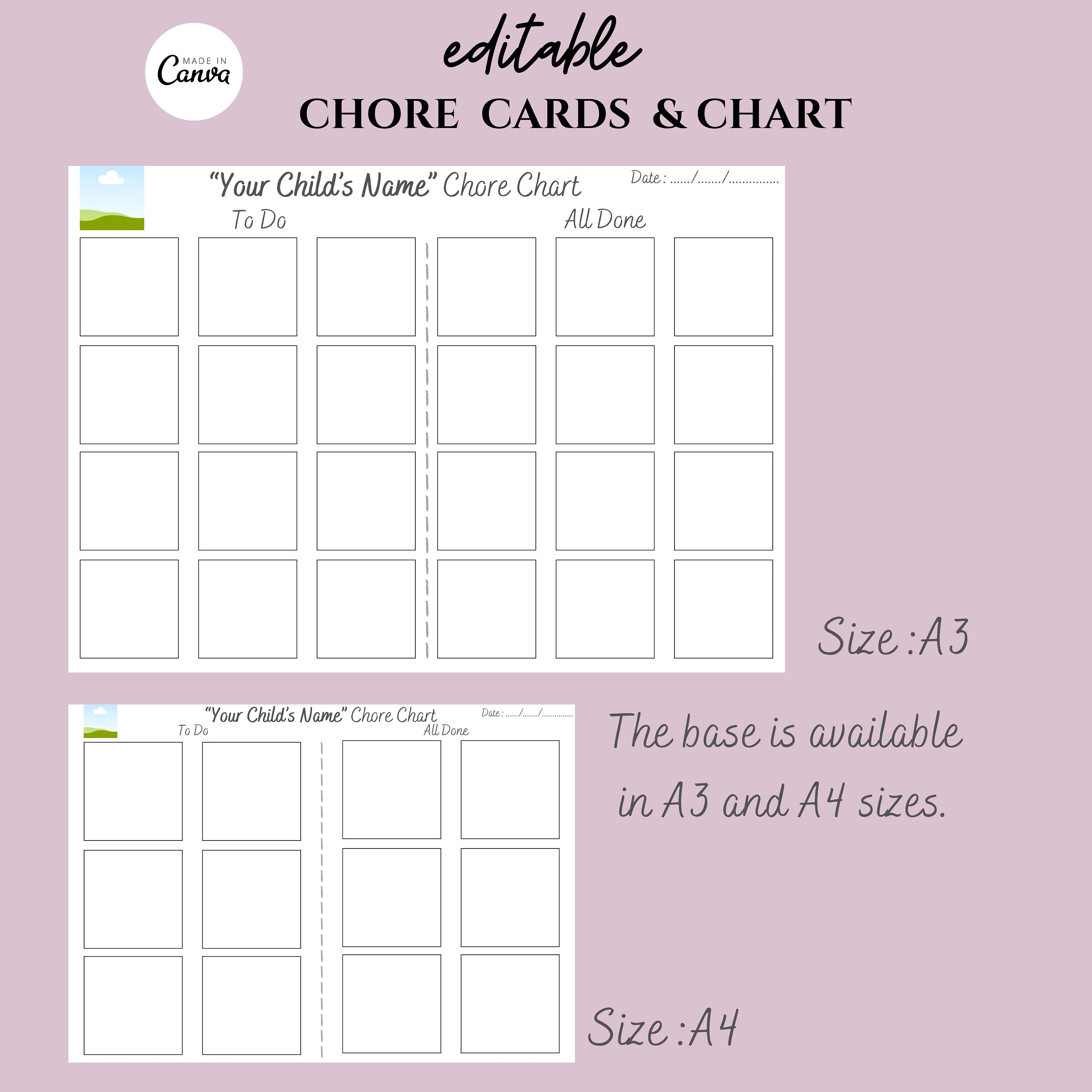 Editable Chore Cards & Chart, Toddler Daily Rhythm, Visual Chore Cards ...