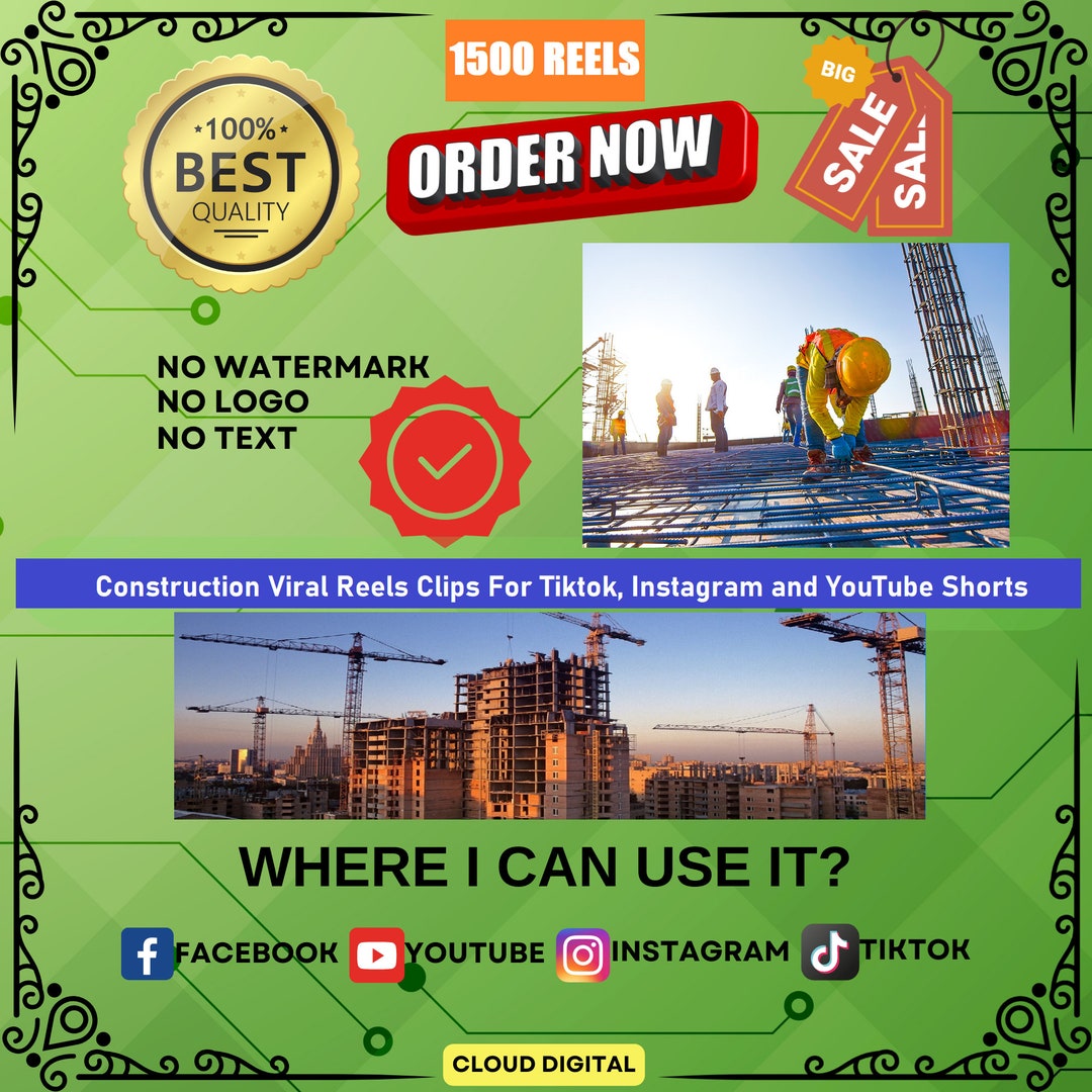 1500 Construction Viral Reels Clips for Tiktok Instagram and - Etsy