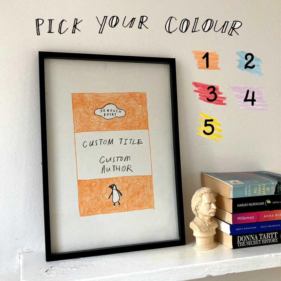 Hand Drawn to Order Custom Book Poster Penguin Books Poster - Etsy
