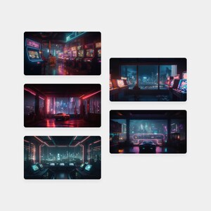 10 Cyberpunk Wallpapers, Digital Backdrops, Streamer Background, Studio ...