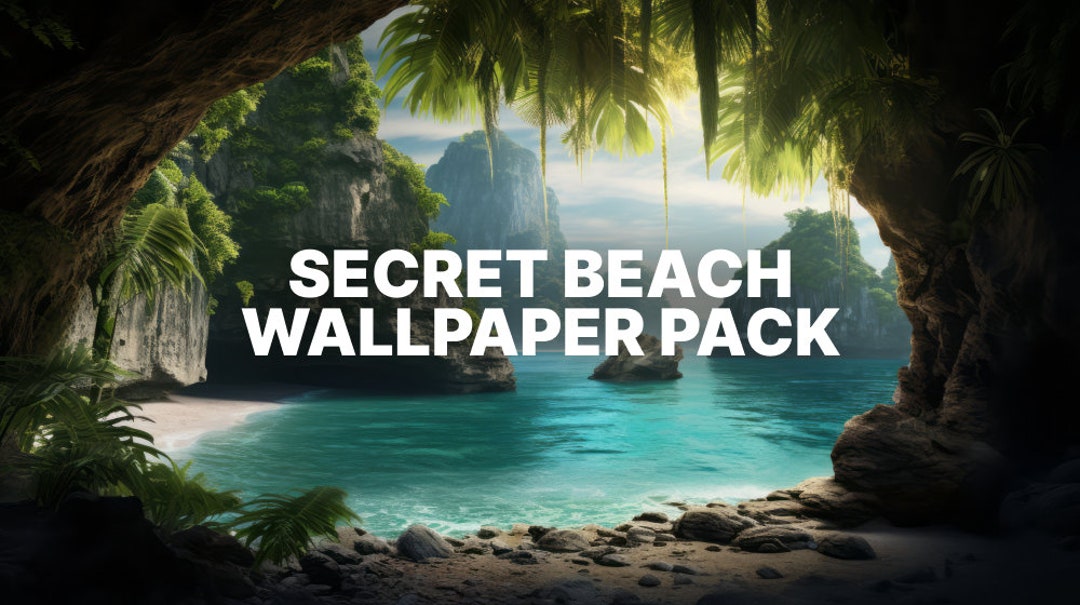 10 Secret Beach Wallpapers, Digital Backdrops, Island, Cove, Streamer ...