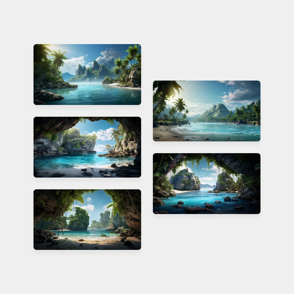 10 Secret Beach Wallpapers, Digital Backdrops, Island, Cove, Streamer ...