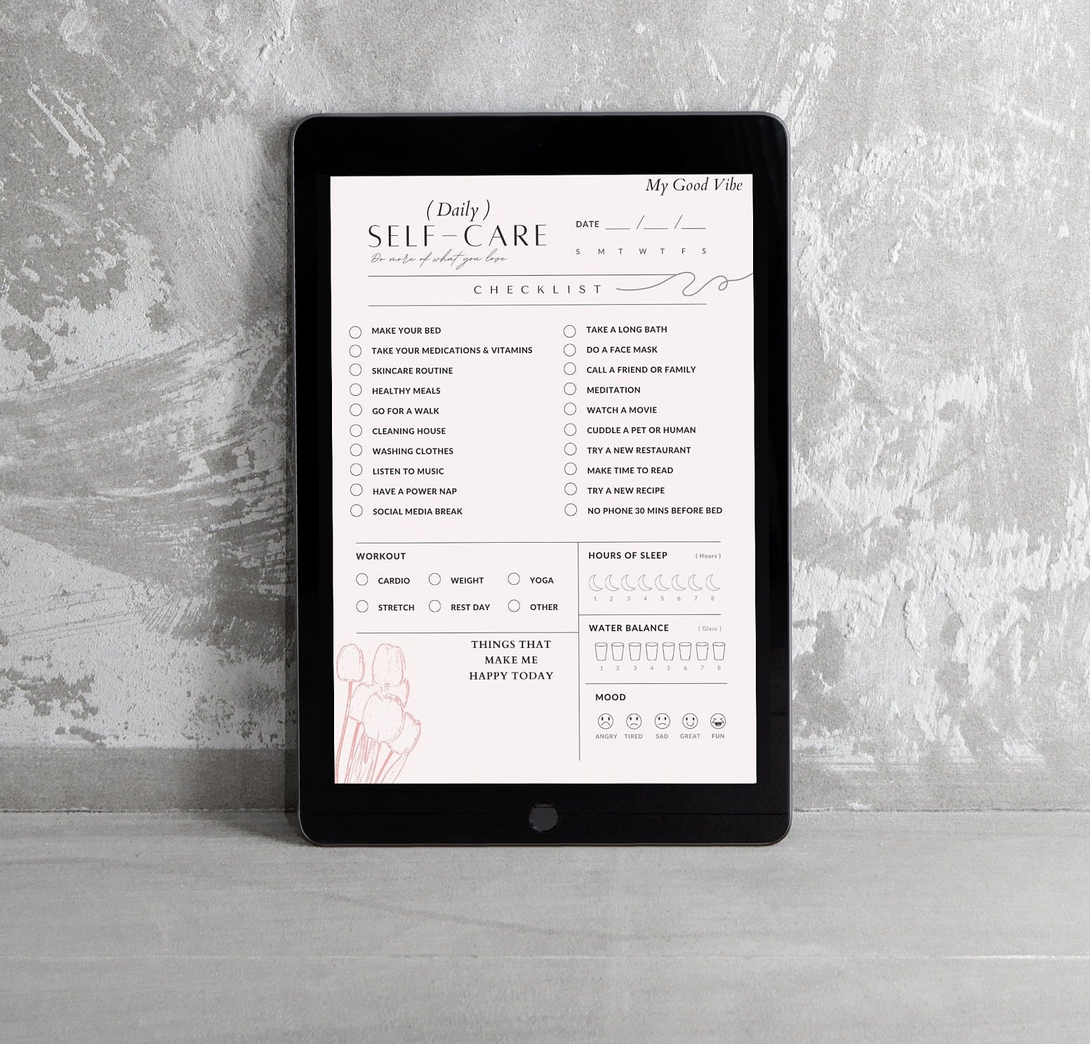 Daily Planner & Self Care Printable, Digital , 24 Hour Planner, Daily ...