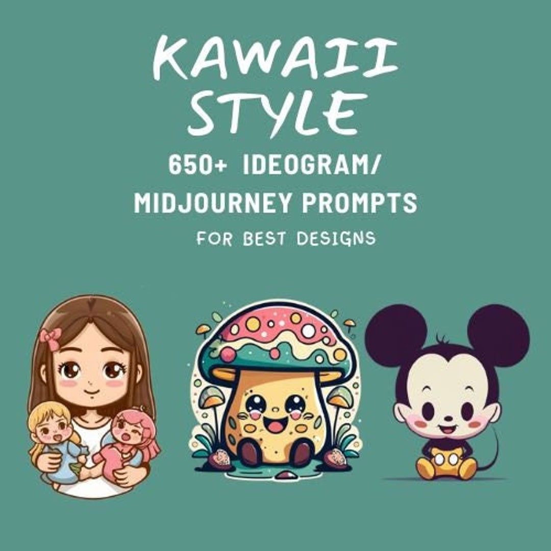 650 Cute Kawaii Stickers Popular Right Now Ideogram.ai/ Midjourney.com ...