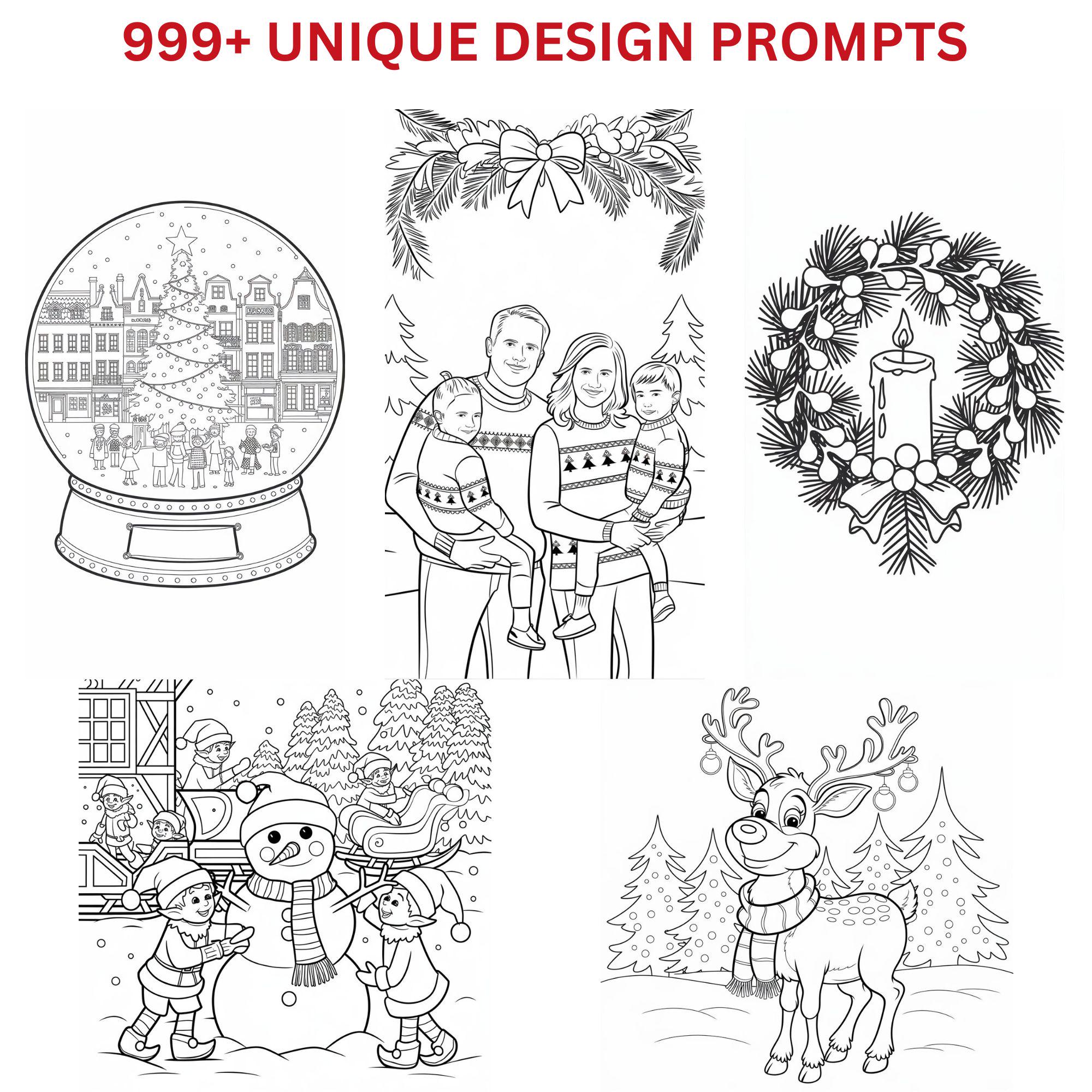 999+ Ideogram AI Prompts for Christmas Coloring Pages Popular Now ...