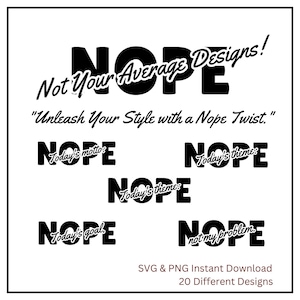20 Hilarious 'nope' Popular Now Designs – Instant PNG / SVG Downloads ...