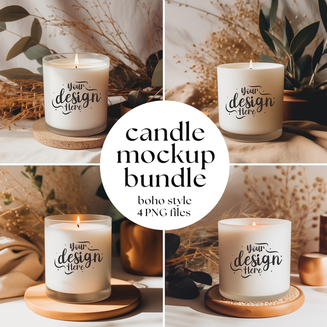 Candle Mockup Bundle, Candle Label Mockup, Blank Scented Candle Mock Up ...