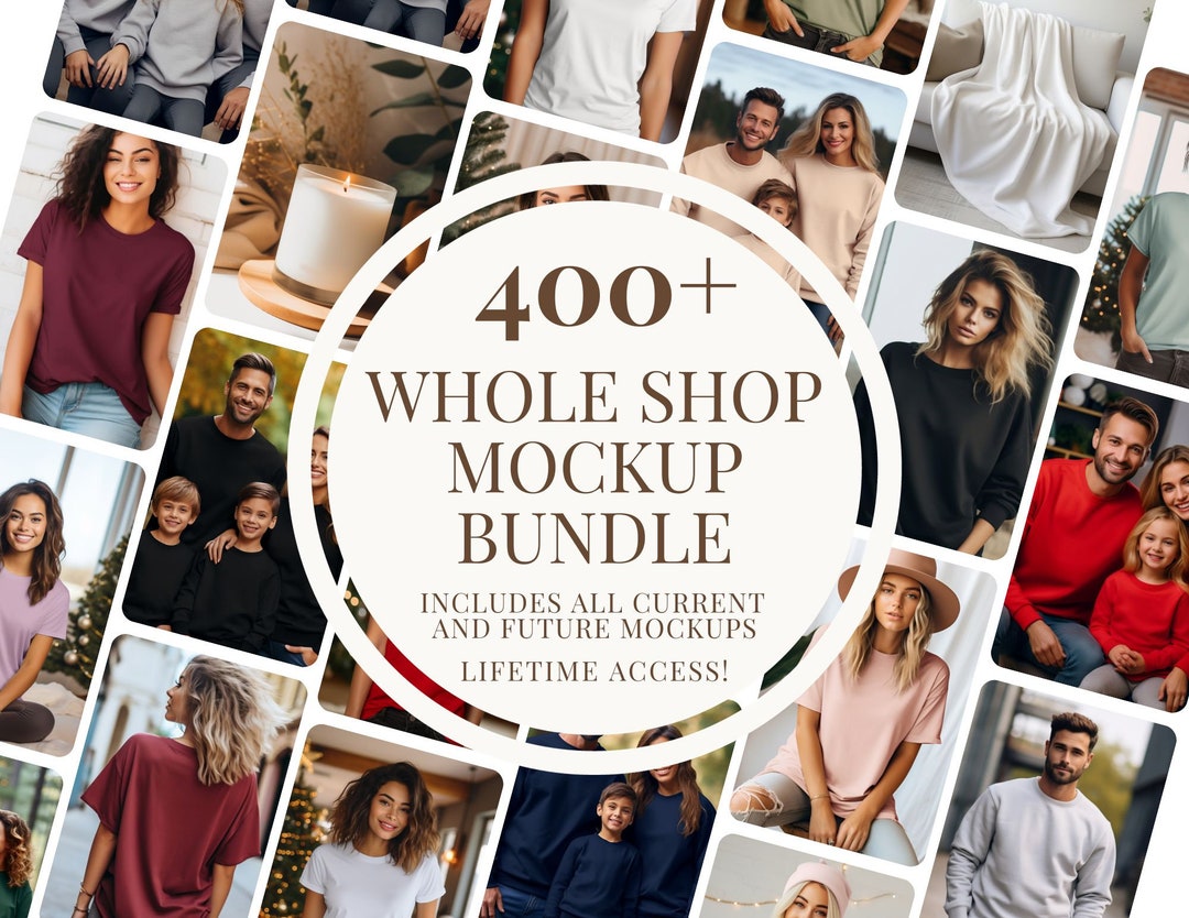 Whole Shop Mockup Bundle, Entire Shop Bundle, Bella Canvas 3001 Mockup ...