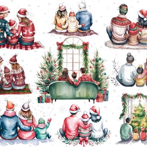 Christmas Family Clipart Bundle, 16 Parents and Kids Png, Family ...