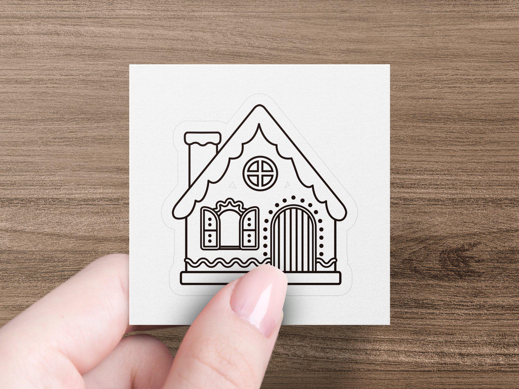 Gingerbread House SVG Bundle, 6 Gingerbread Outline Clipart, Christmas ...