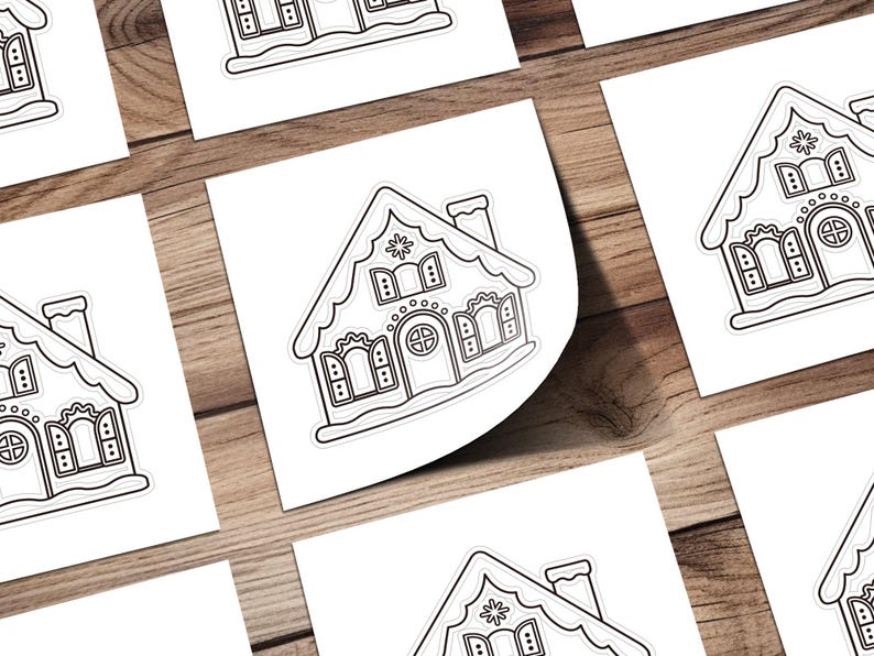 Gingerbread House SVG Bundle, 6 Gingerbread Outline Clipart, Christmas ...