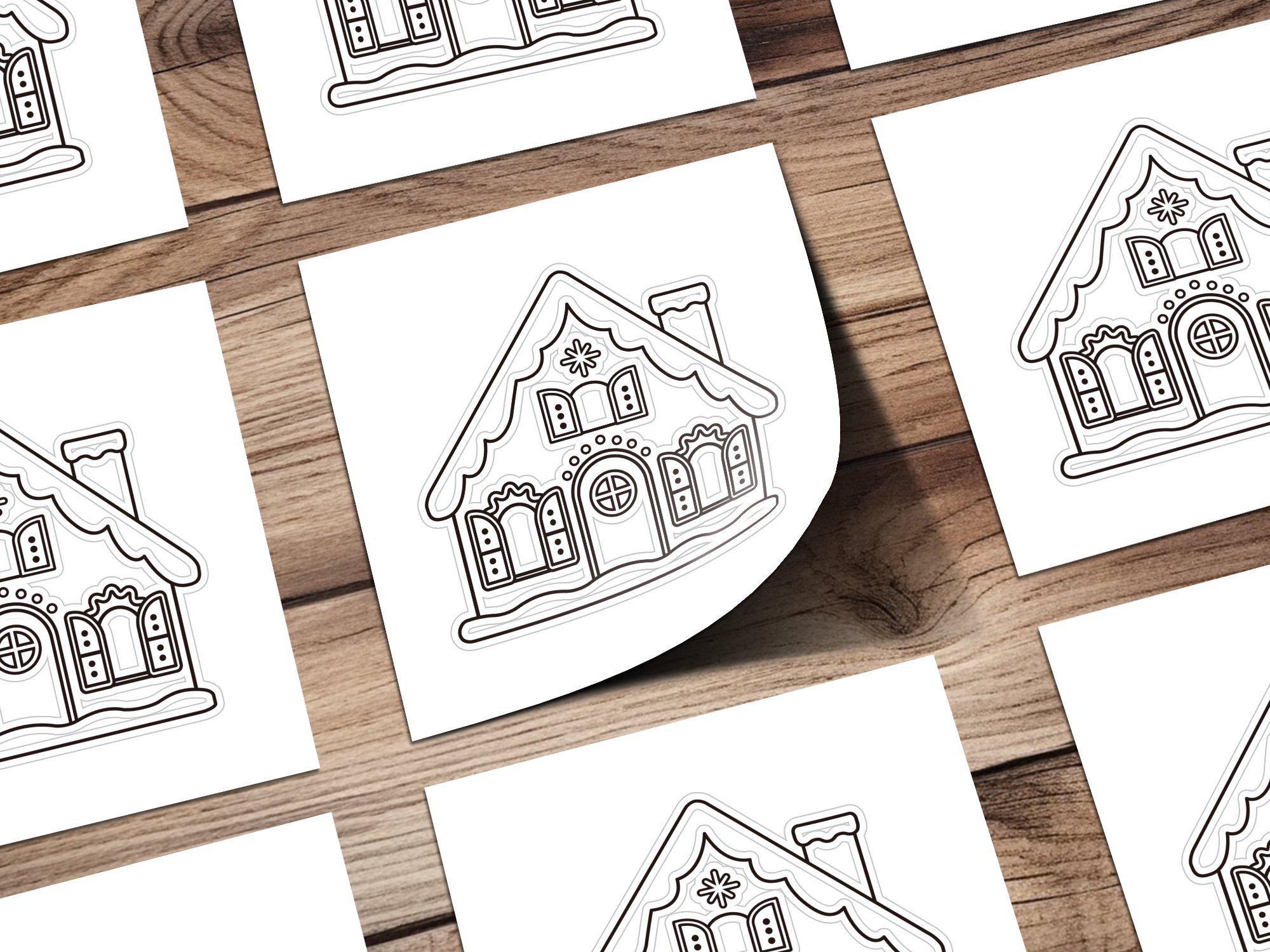 Gingerbread House SVG Bundle, 6 Gingerbread Outline Clipart, Christmas ...