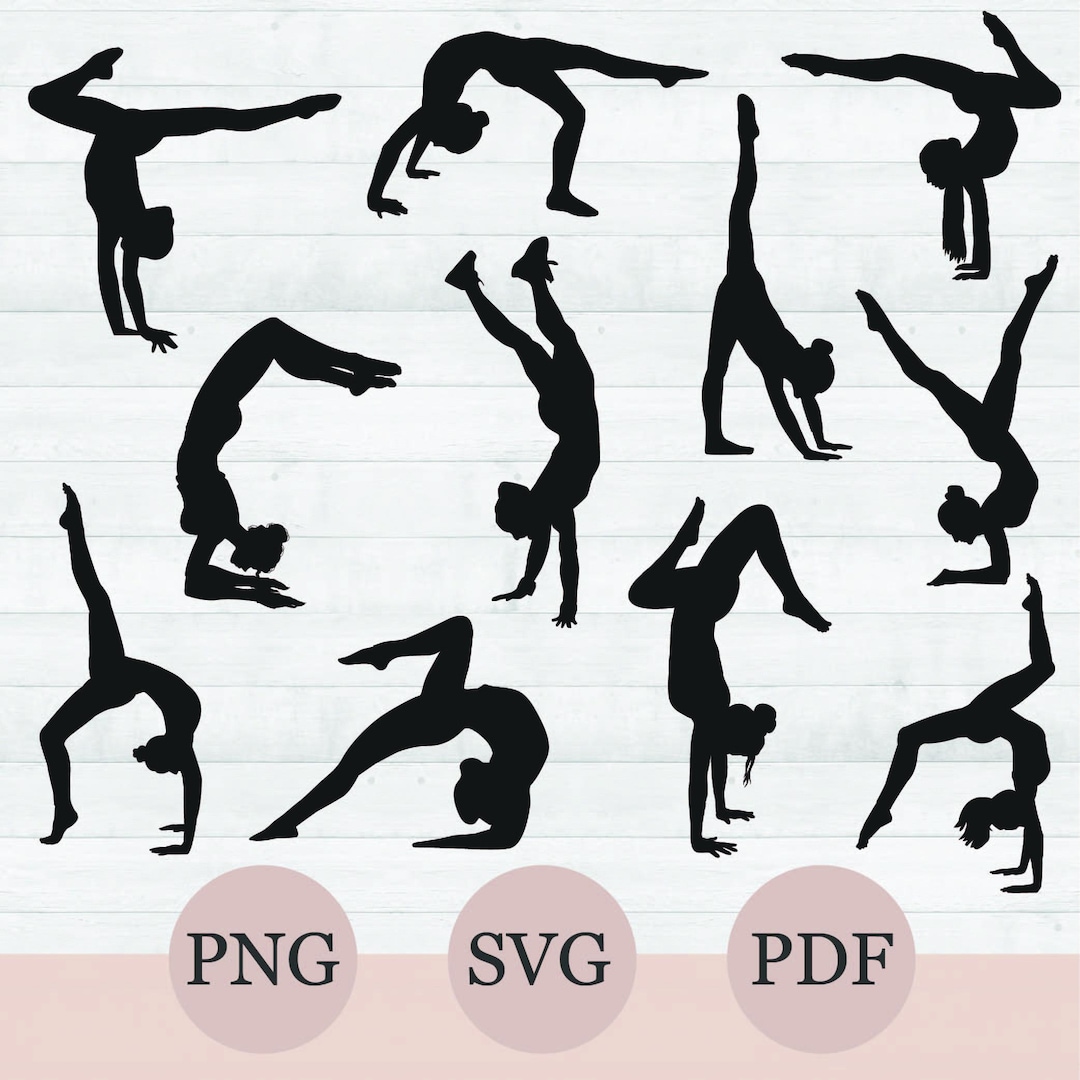Handstand SVG Bundle, Gymnastics Acrobatics Svg, 11 Gymnastics ...