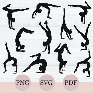 Handstand SVG Bundle, Gymnastics Acrobatics Svg, 11 Gymnastics ...