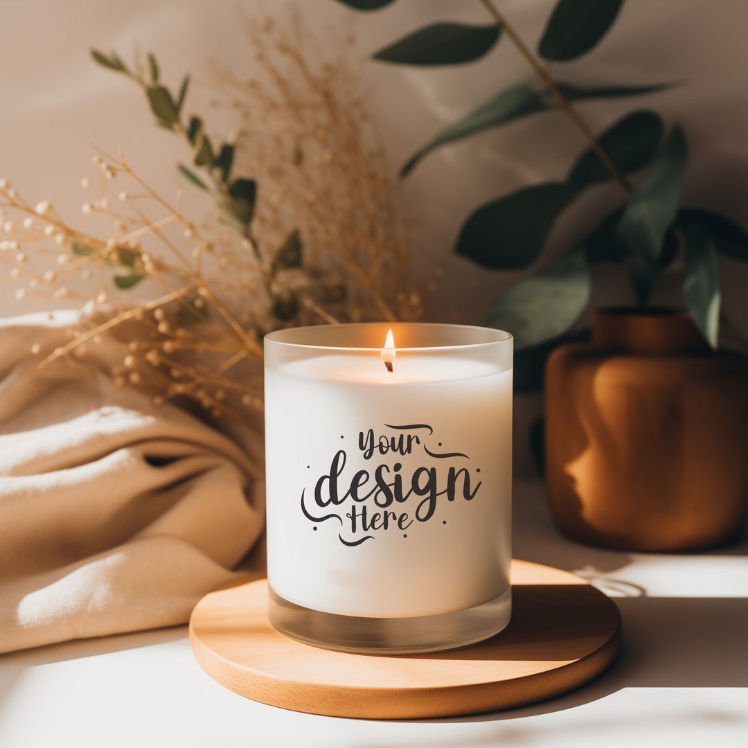 9 Oz Candle Mockup, White Candle Mock-up, Scented Candle Mock-up, 9 Oz ...