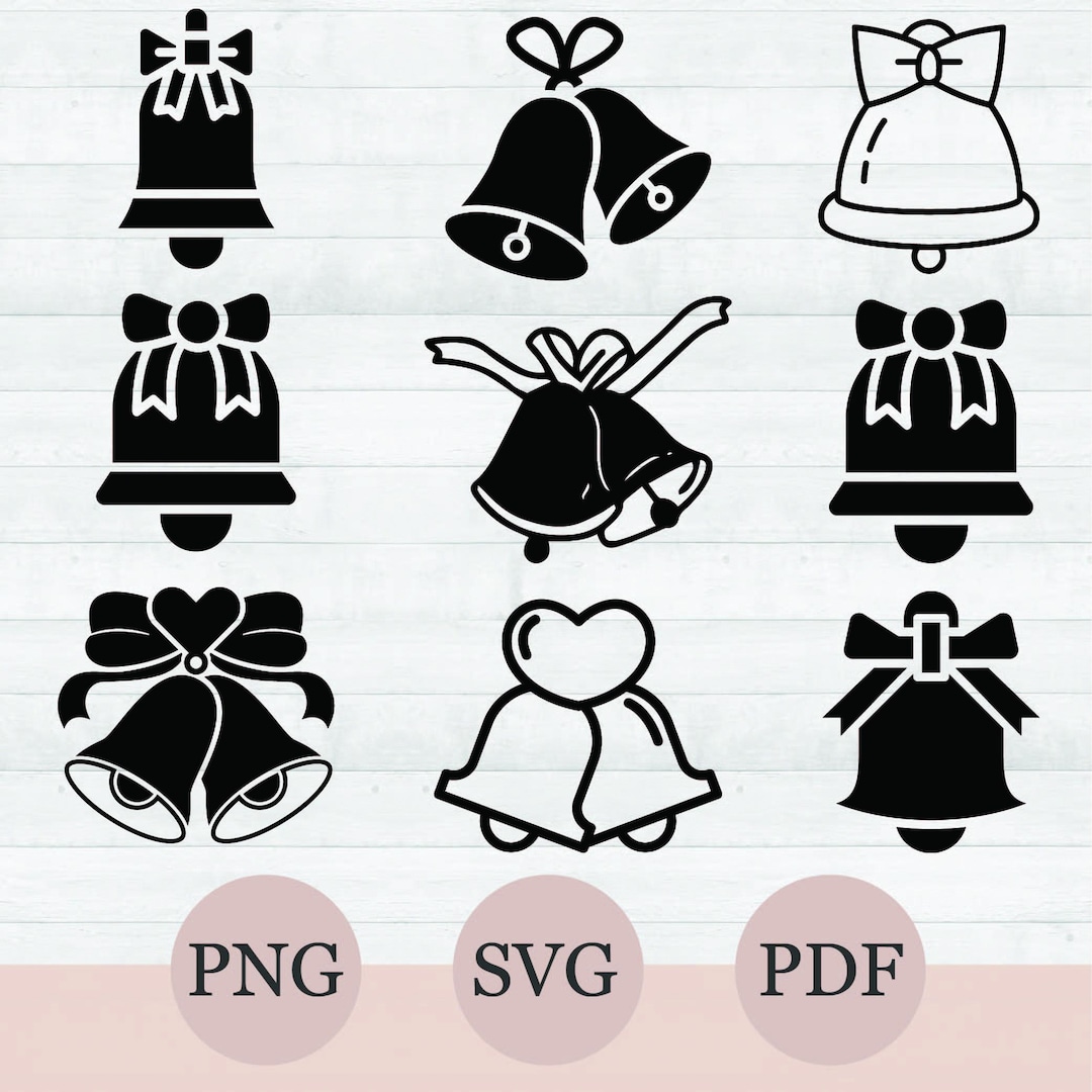 Wedding Bells SVG Bundle, Christmas Bells Svg Png, Wedding Bell Clipart ...