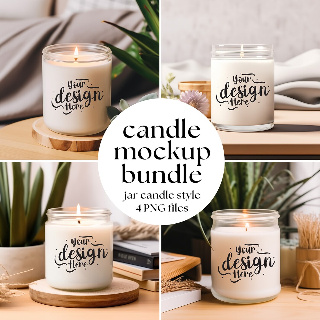 Candle Mockup Bundle, Jar Candle Mock Up, Winter Candle Mockup, Soy ...