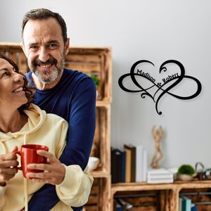 Customizable Love Heart Metal Signs - Personalized Couple Named Deco ...