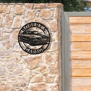 Custom Metal Garage Sign - Personalized Man Cave Name Wall Art Deco Dad ...