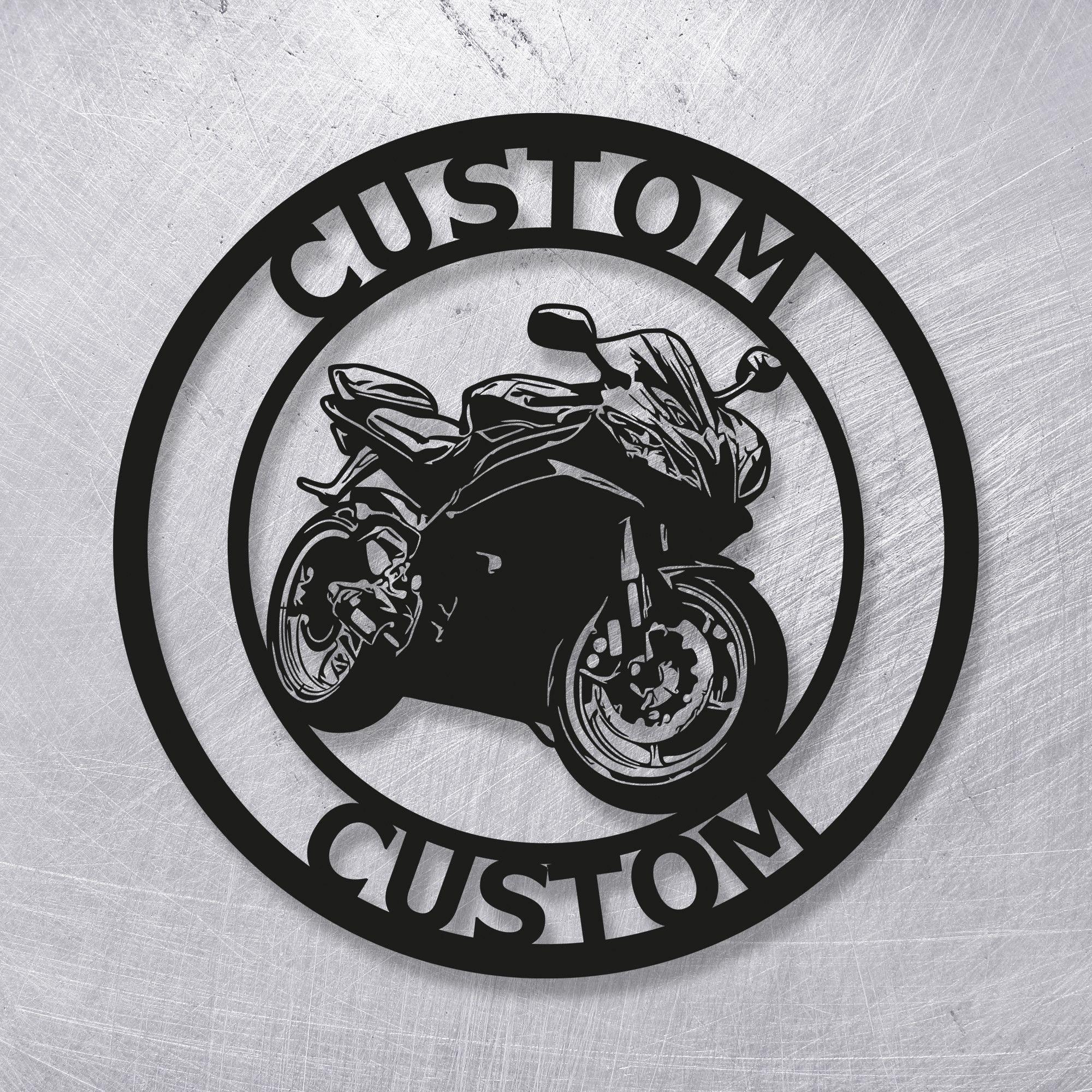 Customizable Round Racing Signs Personalized Sport Motorbike Deco Named ...