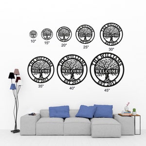 Custom Welcome Family Tree of Life Name Sign - Personalized Metal Wall ...