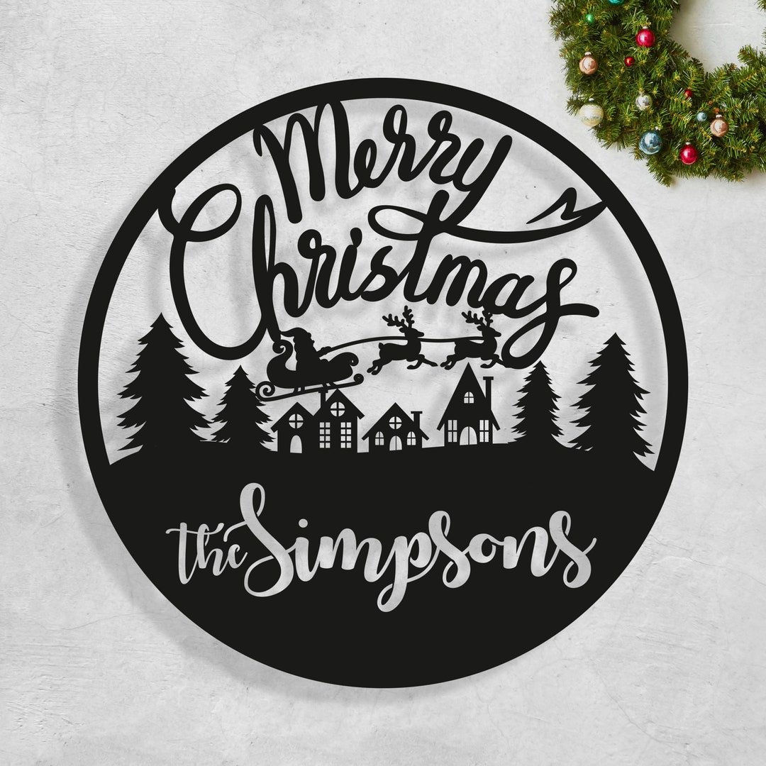 Custom Christmas Decoration-metal Art With Family Name-christmas Gift ...