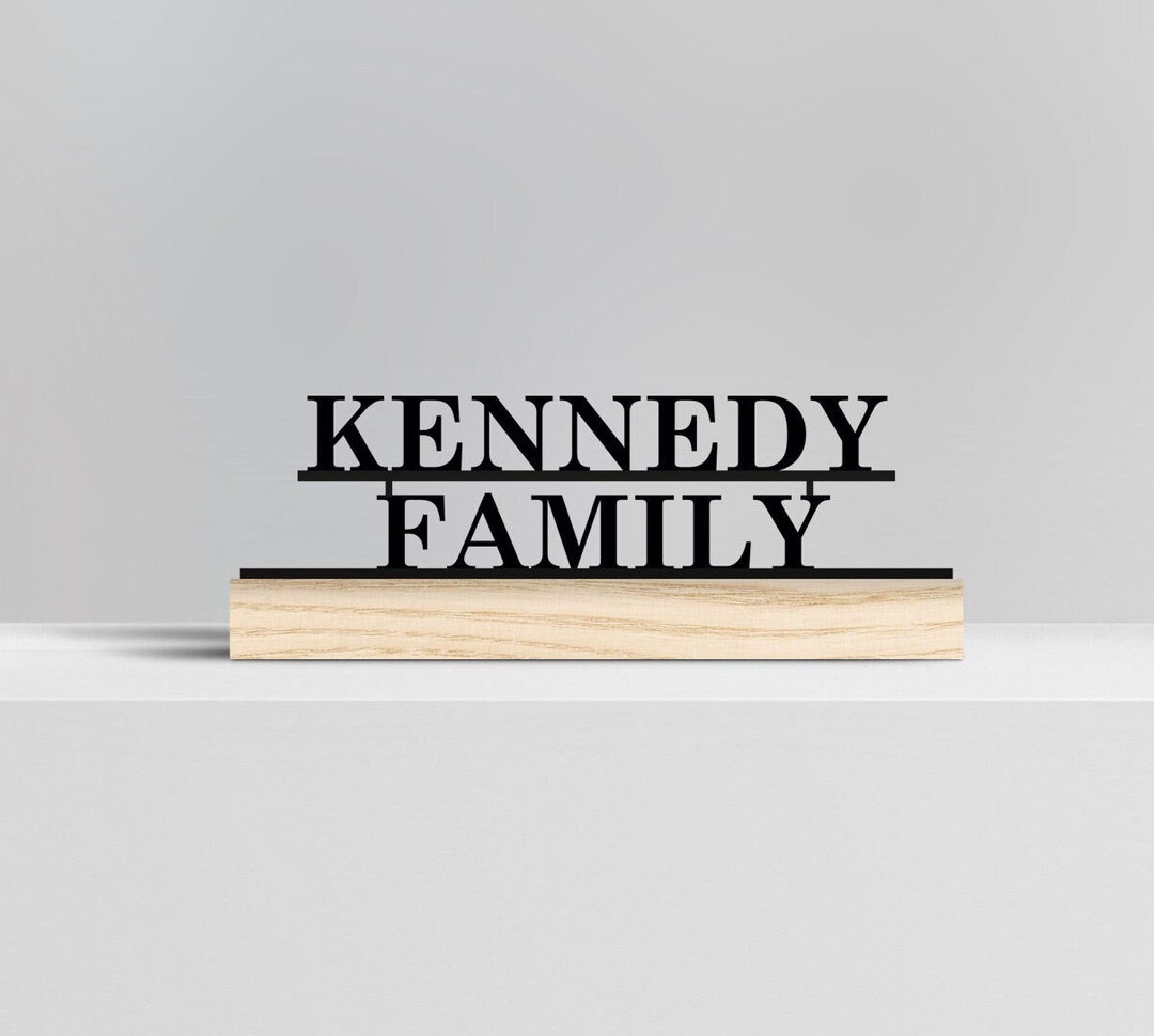 Custom Metal Table Name Sign With Wooden Stand - Personalized Name ...