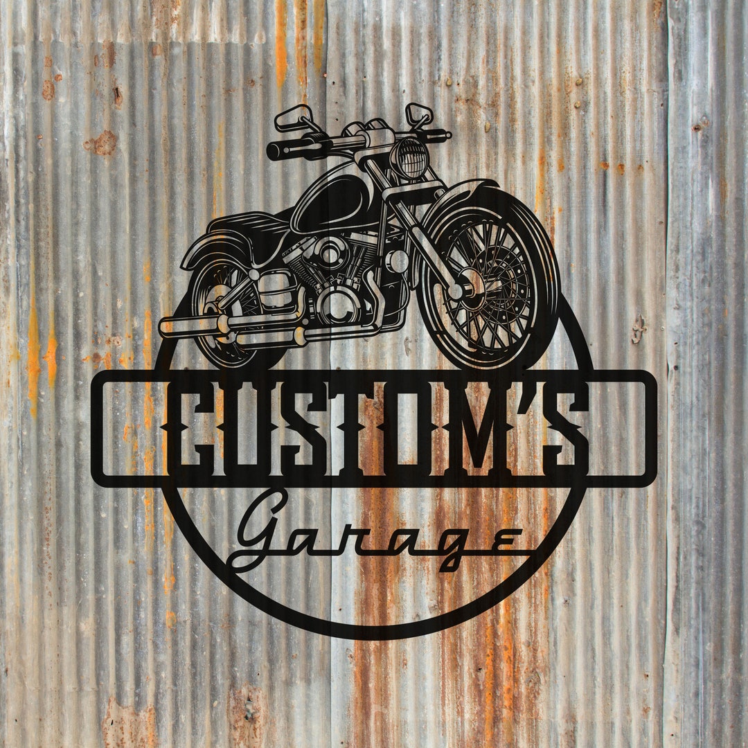 Custom Harley Garage Signs - Personalized Motorbike Named Wall Art Deco ...