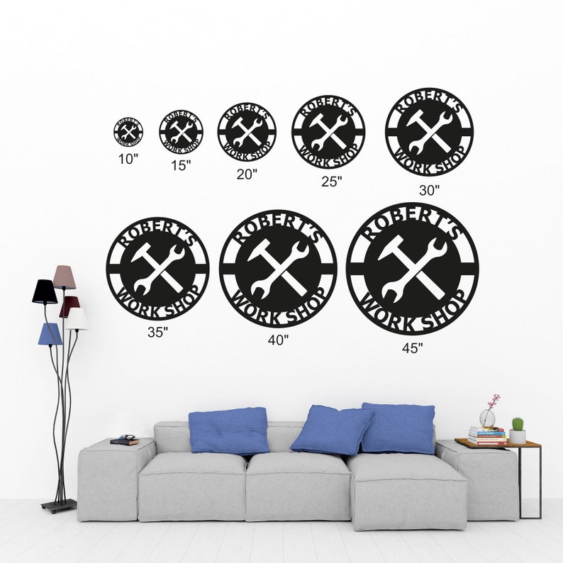 Custom Metal Garage Workshop Sign - Personalized Name Wall Art - Etsy UK