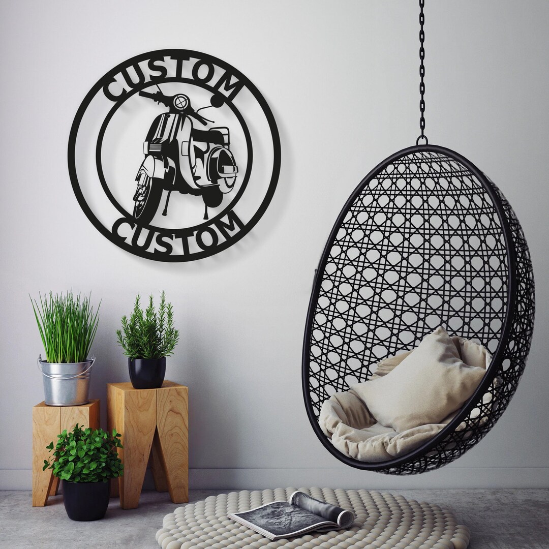 Customizable Round Scooter Signs - Personalized Motorbike Deco - Named ...