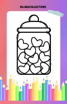 Love Digital Coloring Book for Kids to Draw - Etsy