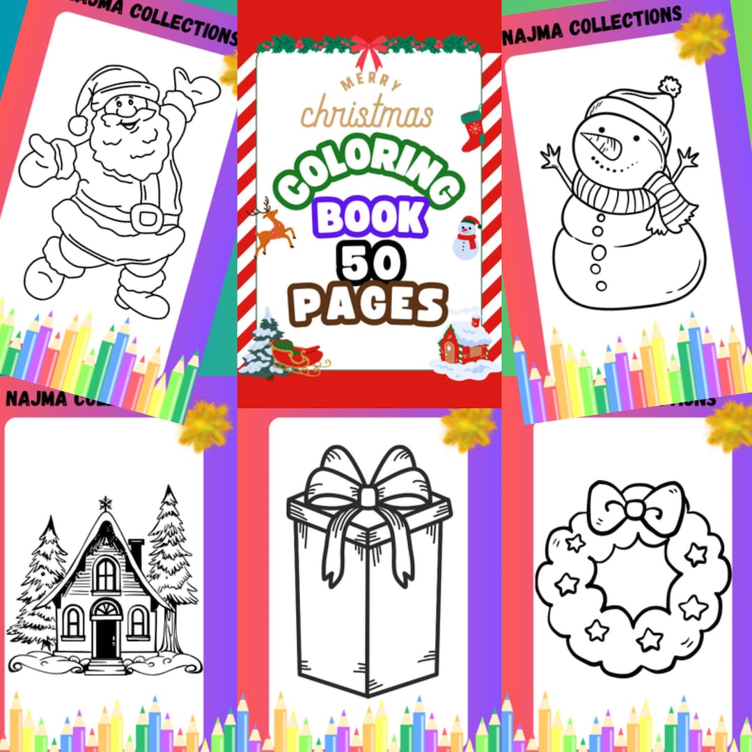 Digital Christmas Bold and Easy Coloring Pages for Children Christmas ...