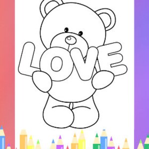 Love Digital Coloring Book for Kids to Draw - Etsy