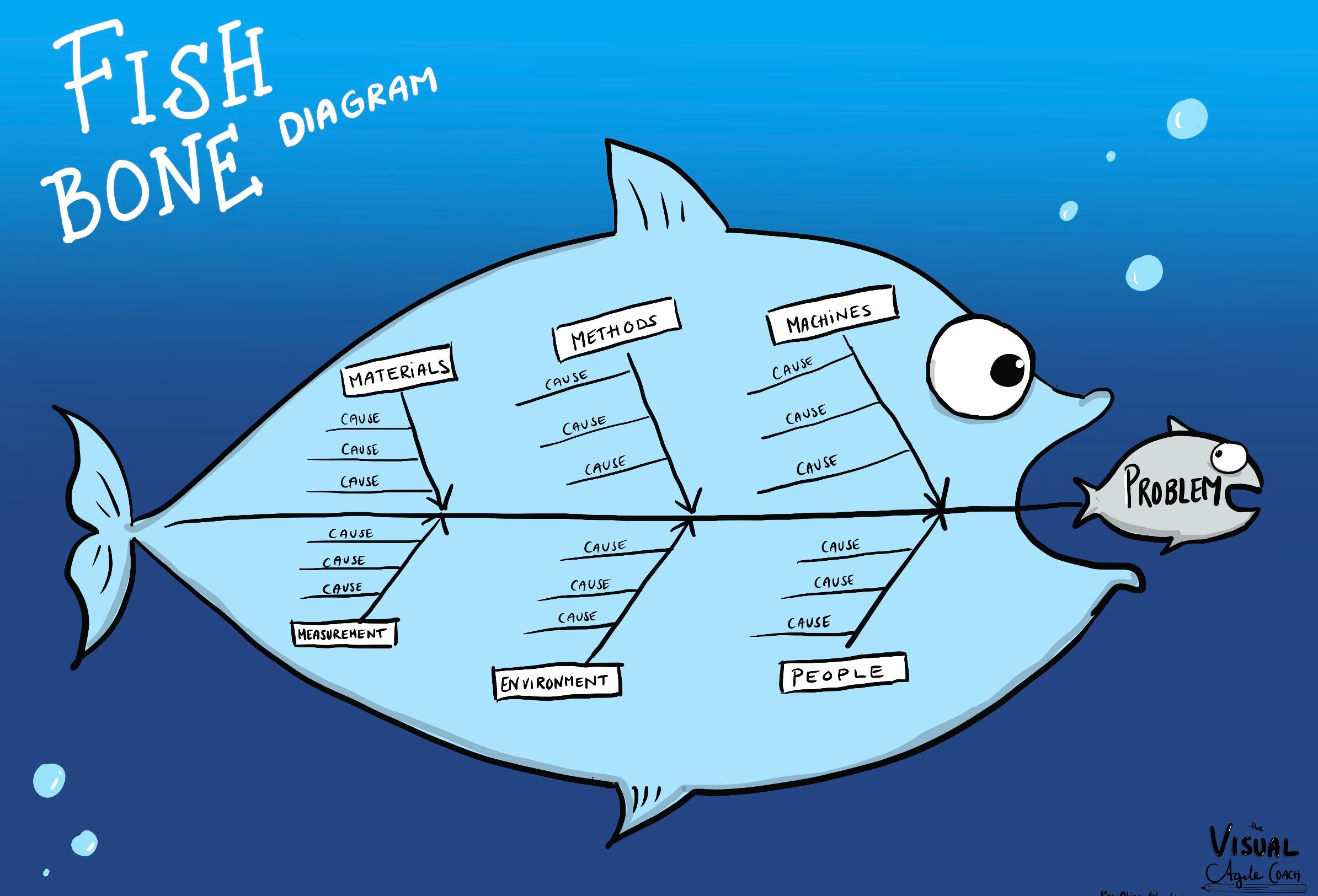 The Visual Agile Coach - Fish Bone Diagram - Etsy