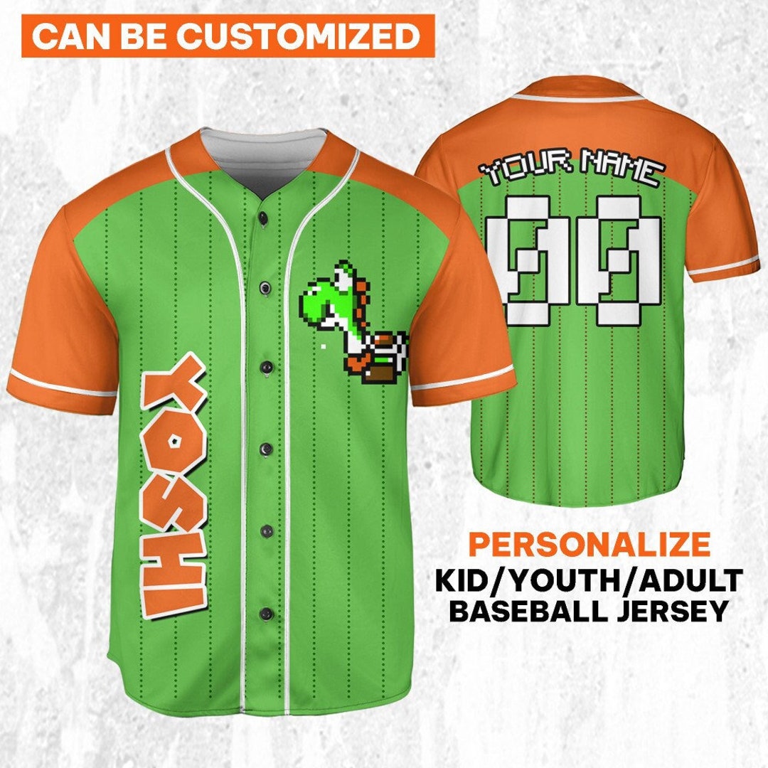 Custom Yoshi Arcade Custom Baseball Jersey Shirt Birthday - Etsy