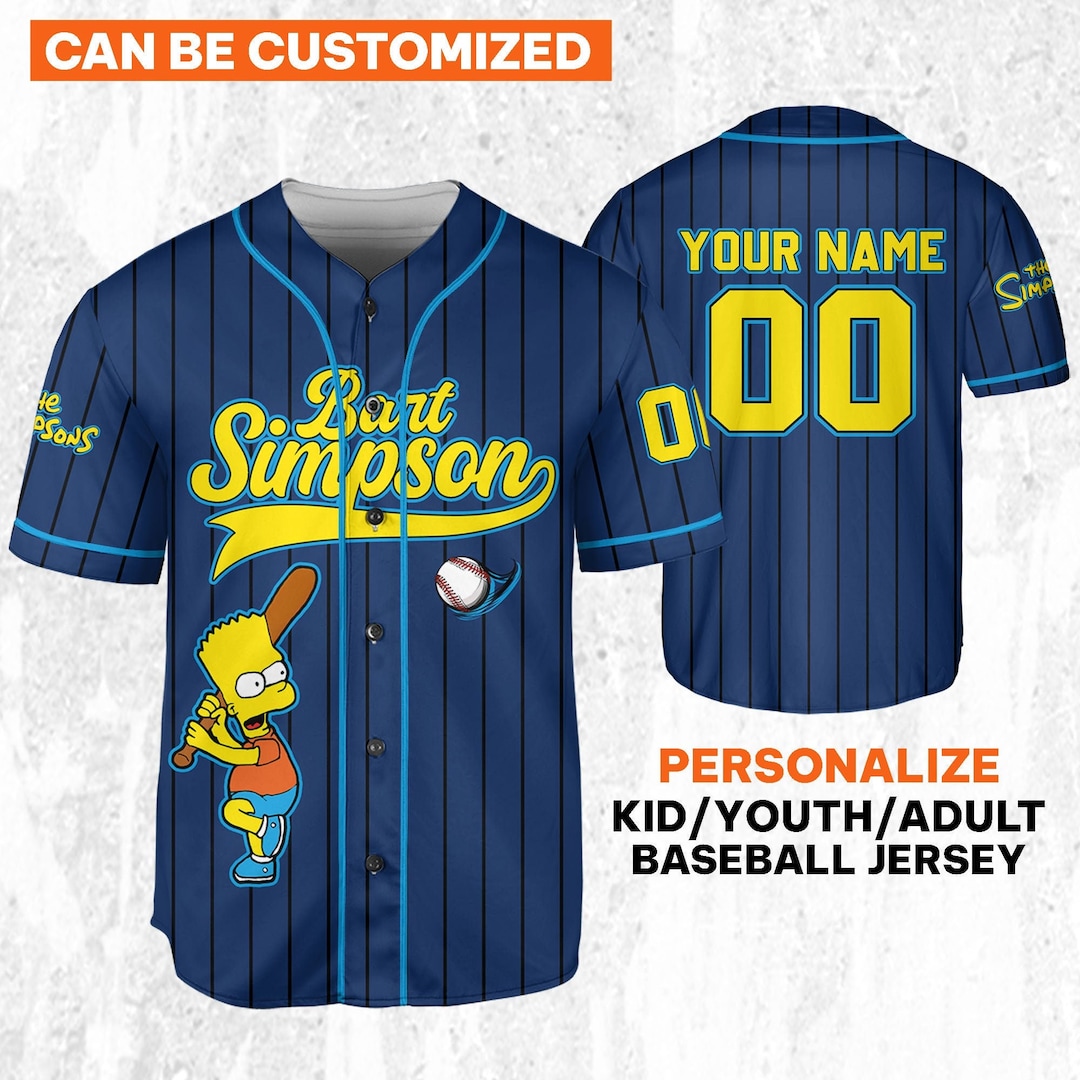 Personalize the Simpsons Bart Simpson Striped Custom Baseball - Etsy
