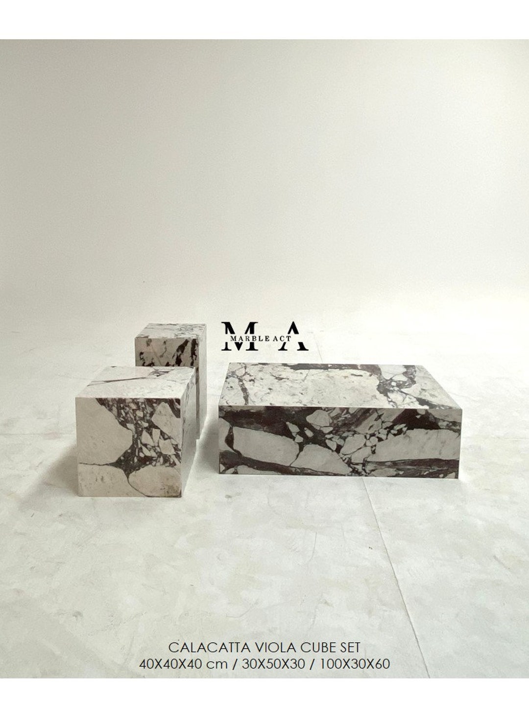Italian Calacatta Viola Marble Plinth Cubic Large Coffee - Etsy