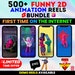 800+ Funny 2D Animation Reels/shorts Bundle in English - Etsy