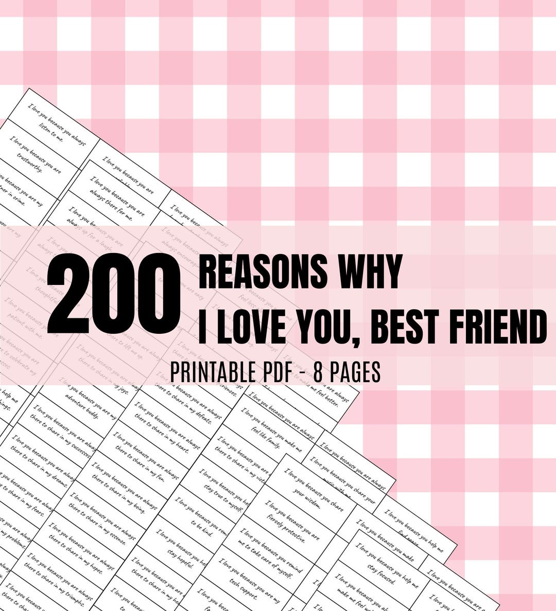 200 Reasons Why I Love My BFF, Bestfriends, Best Friend Gifts, Gift for ...
