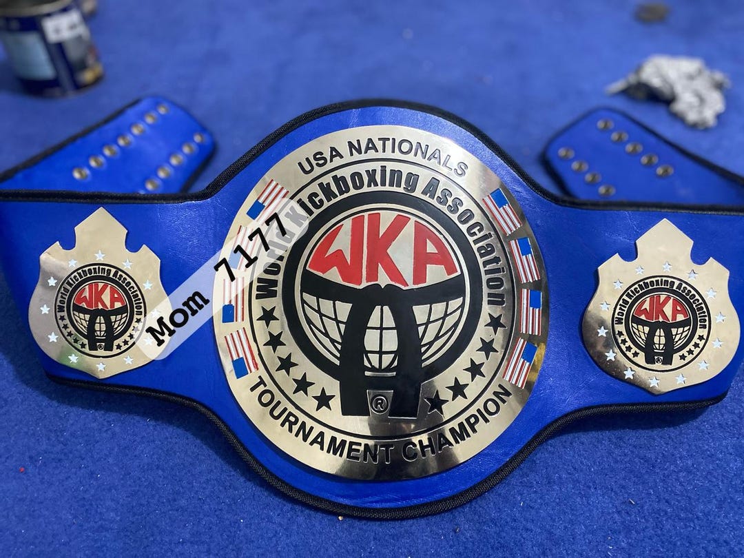 USA National WKA World Kick Boxing Wrestling Championship Boxing Belt ...