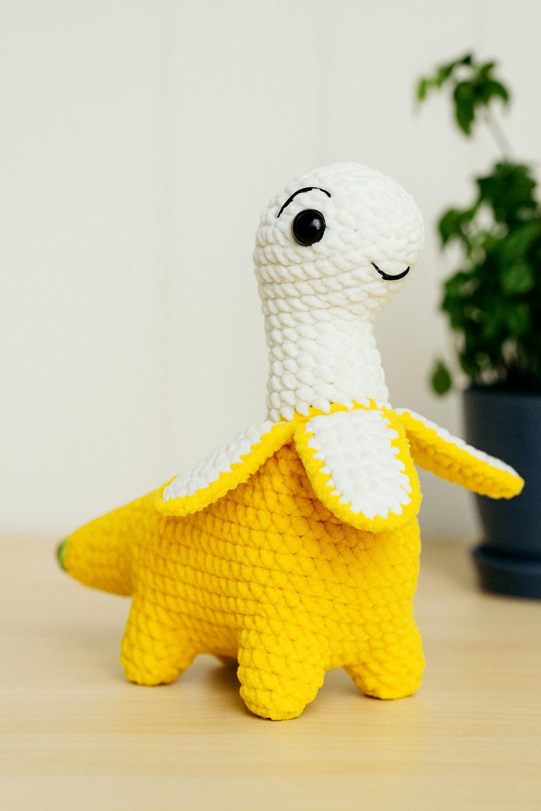No-sew Bananasaurus Crochet Pattern – Cute Dinosaur Plushie for ...